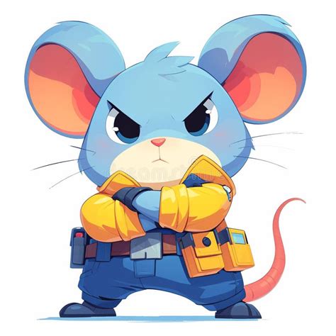 A Clever Mouse Sanitation Worker Cartoon Style Stock Vector Illustration Of Worker Funny