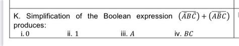 [solved] simplification of the boolean expression k simpli