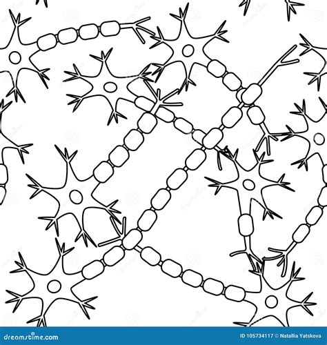 Neuron Seamless Pattern Cartoon Vector 101022061