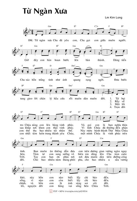 Sheet Từ ngàn xưa Cha đã yêu con cha gọi con giữa muôn người PDF tải về sheet
