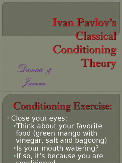 Ivan Pavlov S Classical Conditioning Theory Pdf