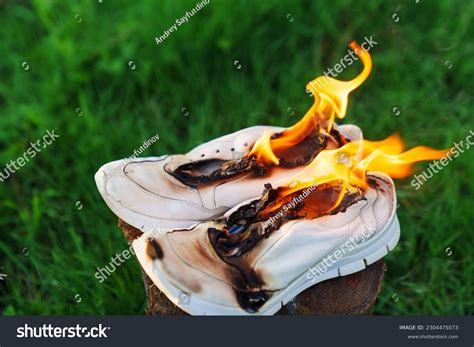 Running Shoe With Flames