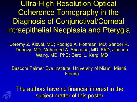 Ppt Ultra High Resolution Optical Coherence Tomography In The
