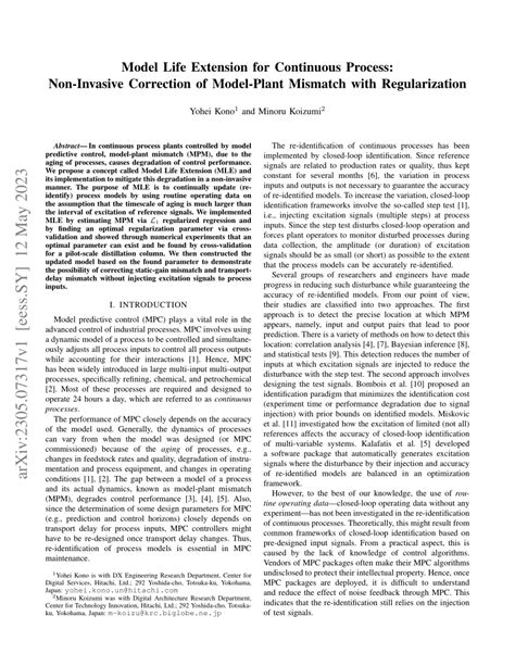 Pdf Model Life Extension For Continuous Process Non Invasive