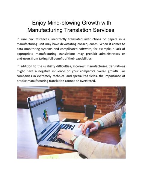 Ppt Enjoy Mind Blowing Growth With Manufacturing Translation Services