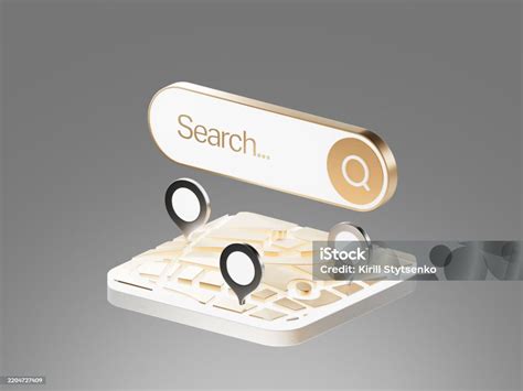 3d 위치 디지털지도 검색 창 및 핀 절연 Gps 포인터 마커 아이콘입니다 Gps 및 내비게이션 기호 지도 모바일 앱용 요소