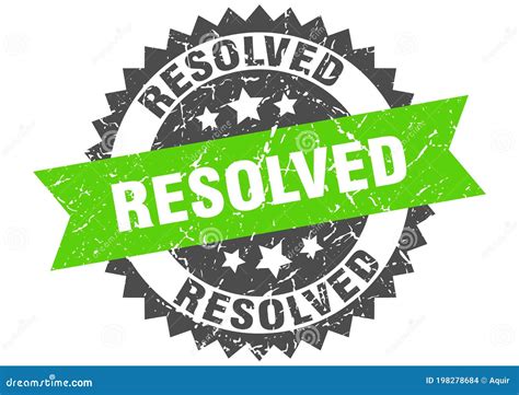 Resolved Stamp Resolved Grunge Round Sign Stock Vector Illustration