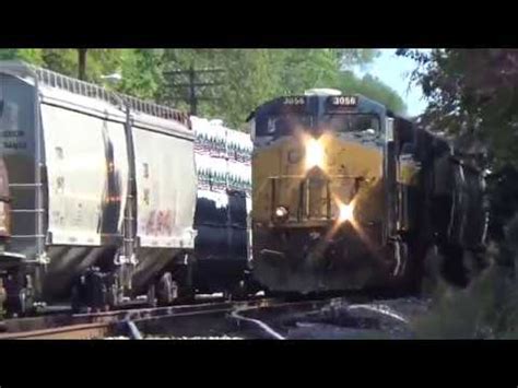 CSX ES44AH 3056 W Odd K5H Leads Empty Grain Train On 8 28 19 YouTube