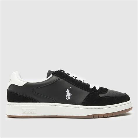Polo Ralph Lauren Black And White Court Trainers Shoefreak
