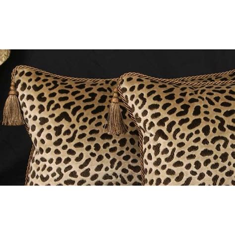 Clarence House Leopard With Lee Jofa Velvet Designer Pillow Set