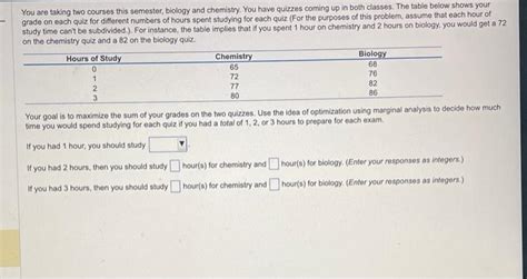 Solved You Are Taking Two Courses This Semester Biology And