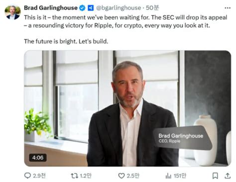 리플 Sec 소송 철회 호재 하루 반짝하락세 전환