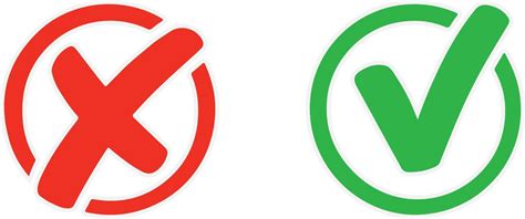 Sí O No Ilustración Icono De Marca De Verificación Correcto E Incorrecto Icon Illustration