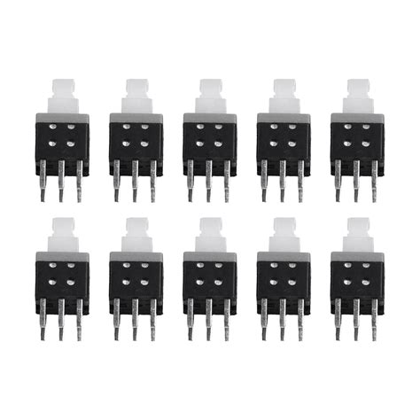 Lierteer 10pcs Self Locking Push Tactile Power Micro Switch 6 Pin