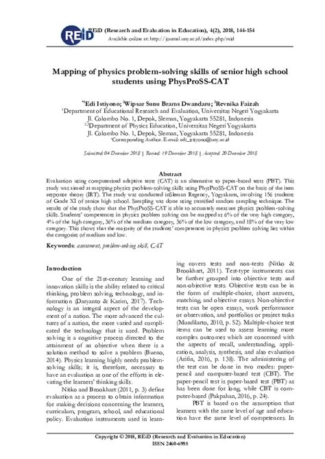 pdf mapping of physics problem solving skills of senior high school