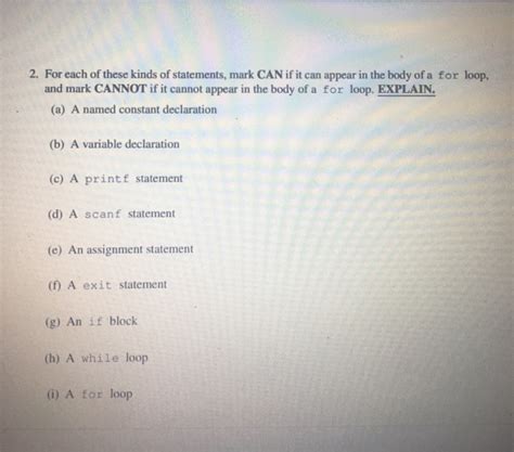 Solved 2 For Each Of These Kinds Of Statements Mark Can If