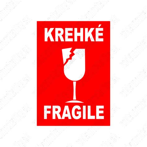 Pozor Krehké Fragile 70x100mm Reklamnebaliky Sk