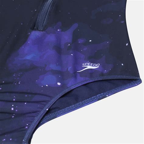 Maiô Manga Longa Com Zíper Galaxy Juvenil Azul Noturno