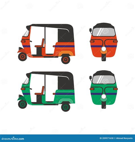 Illustration Of Bajaj Public Transportation In Asian Stock Vector