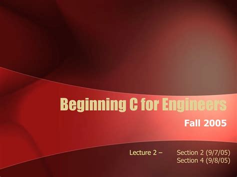 Ppt Beginning C For Engineers Powerpoint Presentation Free Download Id8969296