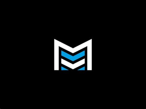 Premium Vector A Black And White M Logo With A Blue M On It