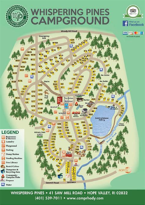 Camp Map Whispering Pines Camping