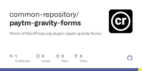 GitHub Common Repository Paytm Gravity Forms Mirror Of WordPress Org