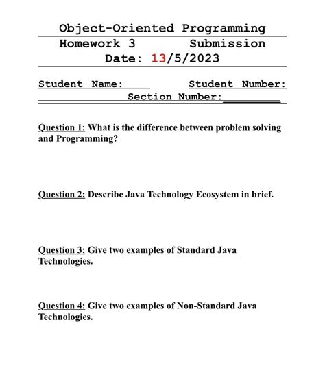 Solved Student Name Student Number Section Number Chegg