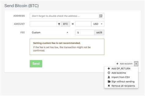 explore the new send dialogue in trezor wallet by satoshilabs