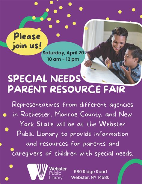 Webster Public Library Special Needs Resource Fair Person Centered Services