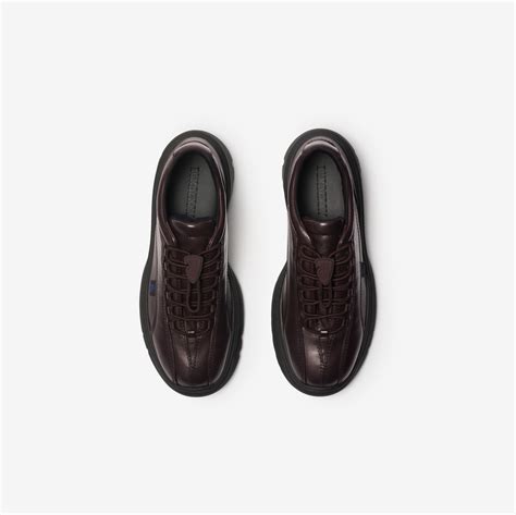 Leather Scoot Shoes In Beet Men Burberry® Official