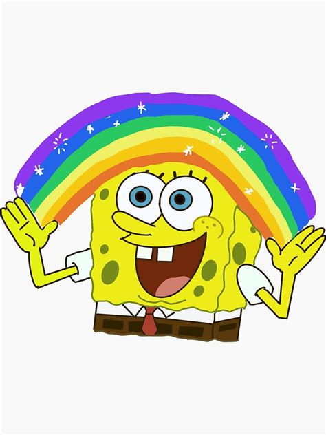 Spongebob Imagination Sticker For Sale By Melainalm Redbubble