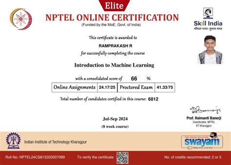 Ramprakash R On Linkedin Machinelearning Elitecertification Nptel