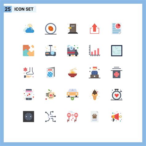 User Interface Pack Of 25 Basic Flat Colors Of Upload Arrows Rugby