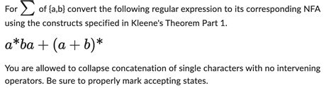 Solved For Of A B Convert The Following Regular Chegg