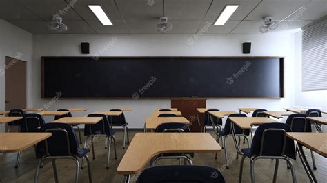 Premium Photo Empty Classroom Without Student 3d Rendering