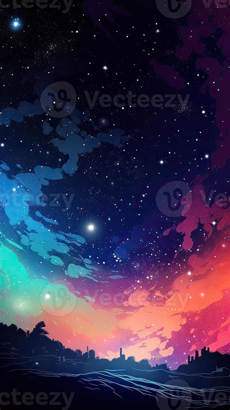 Abstract Outer Space Endless Nebula Galaxy Background Large View Of A