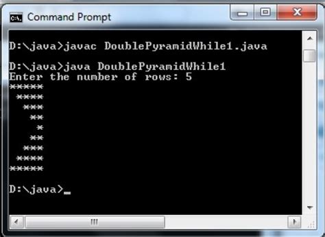 Display Integrated Pyramid Star Pattern In Java Using While Loop