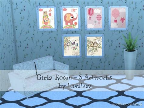 Girls Room Art By Lls Sims Recolor Mod Modshost