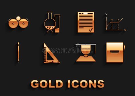 Set Triangular Ruler Notebook Graduate And Graduation Cap Pencil With Eraser Exam Sheet