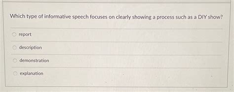 solved which type of informative speech focuses on clearly