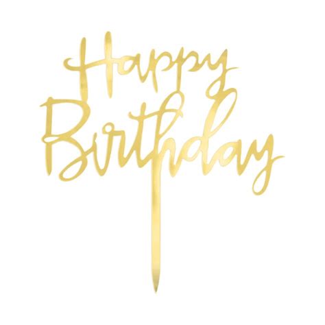 Topper Na Tort Happy Birthday Lustrzany Akryl
