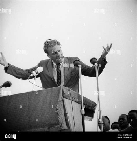 Evangelist Billy Graham At His First Meeting At The Sports Stadium In