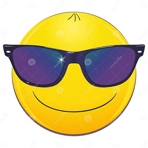 Smiley Emoticon Med Solglasögon Söt Leende Känslor Med Mörka