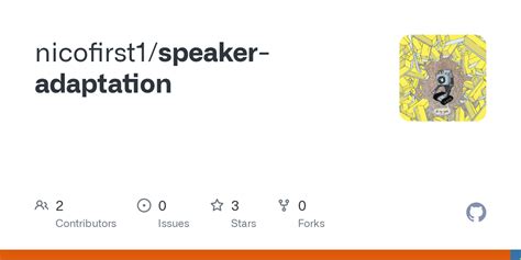 GitHub Nicofirst Speaker Adaptation