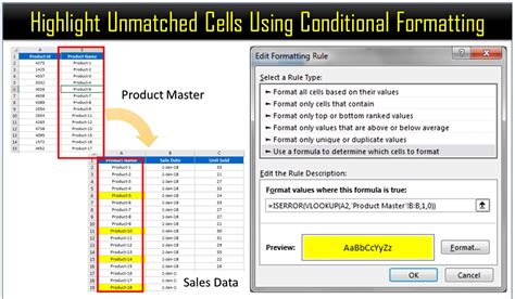 Highlight Unmatched Cells Using Conditional Formatting In Excel Pk