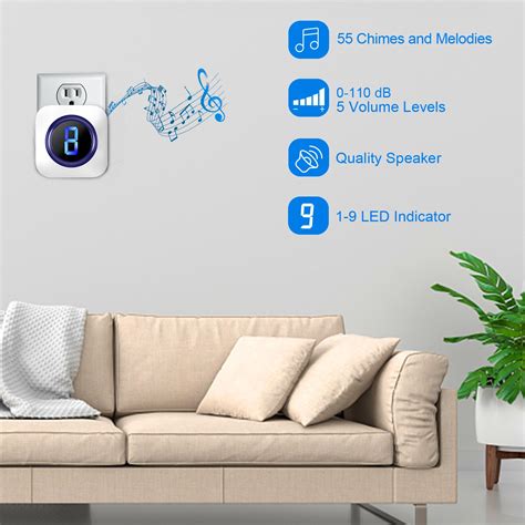 Surfou Door Chime Wireless Door Sensor Easy Installation Door Chimes For Office