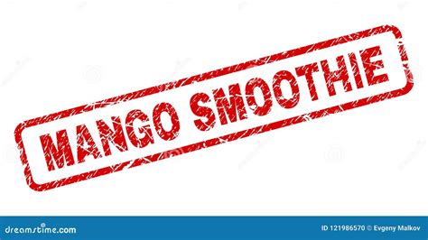 Grunge Mango Smoothie Rounded Rectangle Stamp Stock Vector