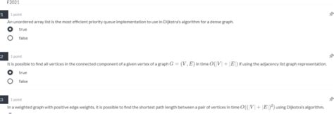 Solved F2021 1 1 Point An Unordered Array List Is The Most