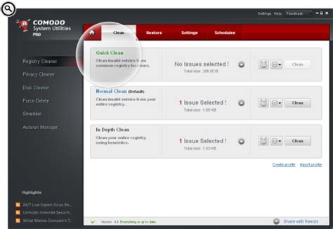Clean Registry And Improve PC Speed Comodo System Utilities Features